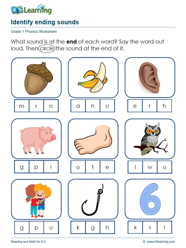 Phoneme-Isolation-End Sound | PDF