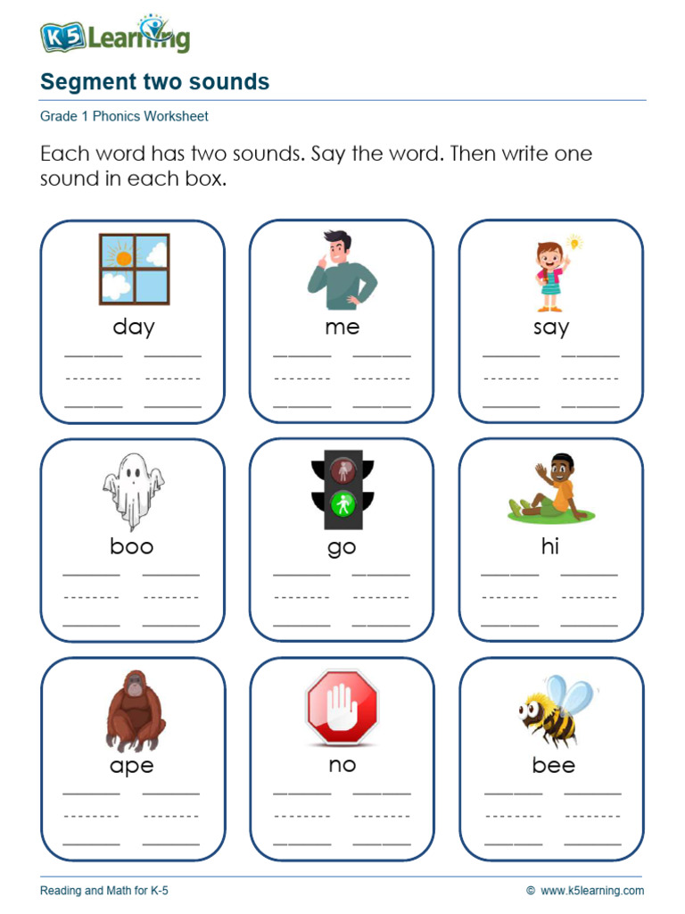 Phoneme Segmentation Two Sounds 1 | PDF
