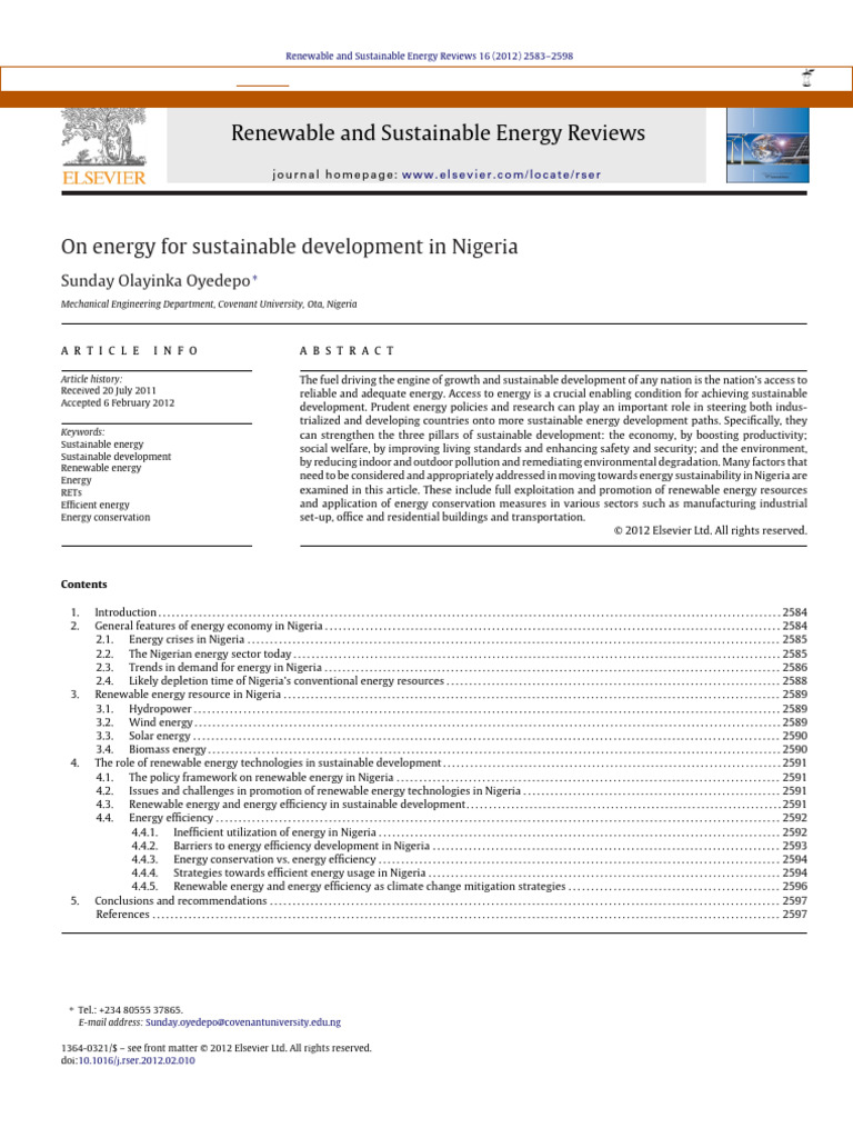 Renewable and Sustainable Energy Reviews | PDF