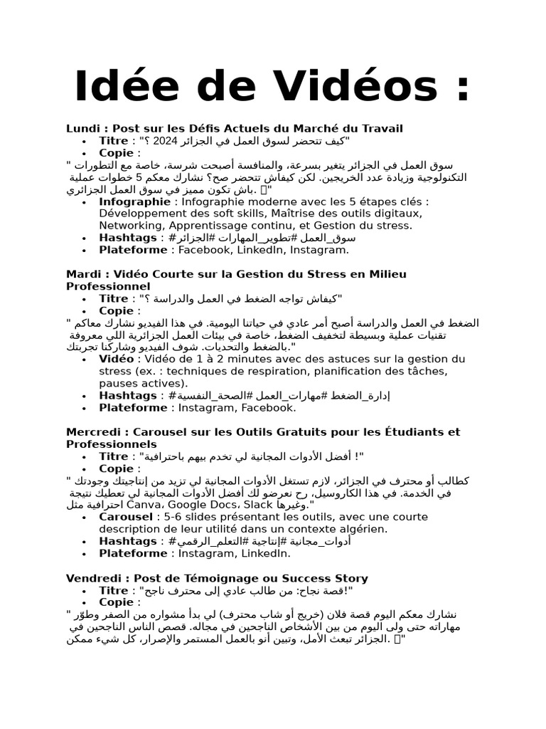 Idée de Vidéos | PDF