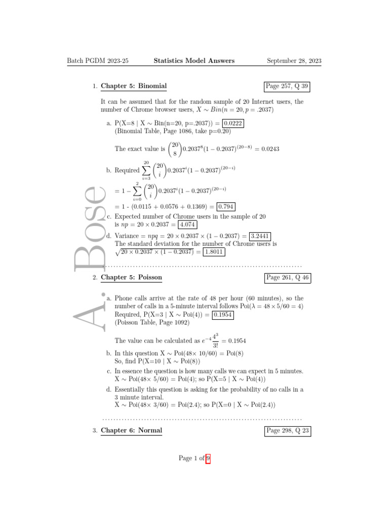 Sample Answers | PDF