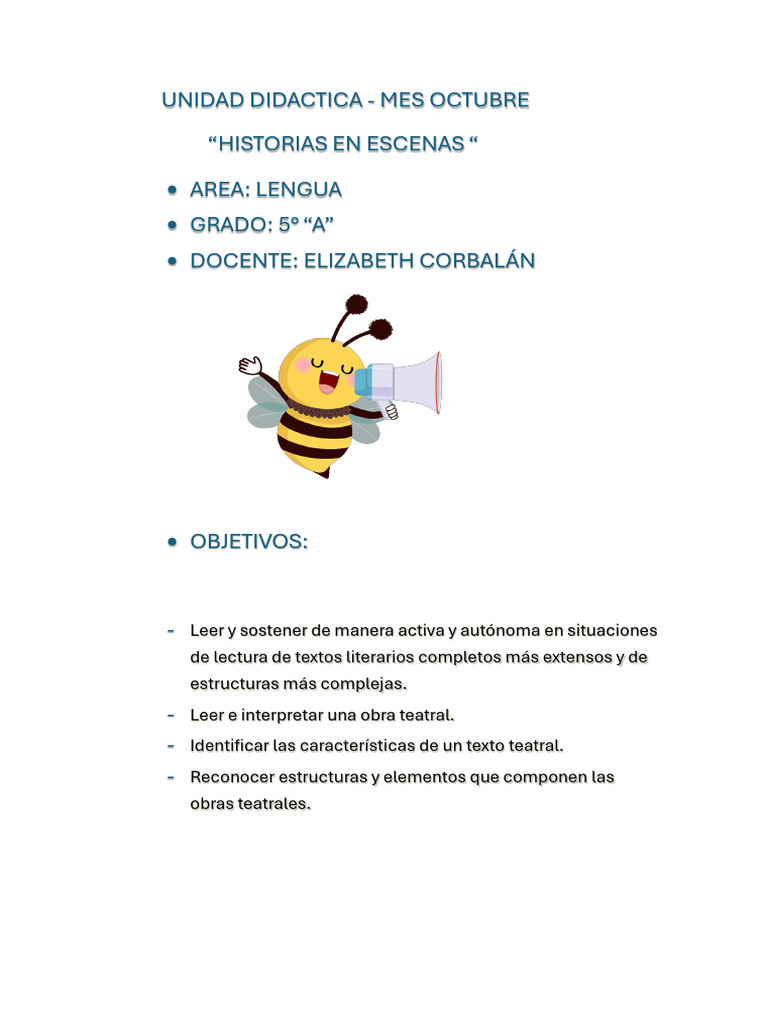 Unidad Didactica 5° | PDF