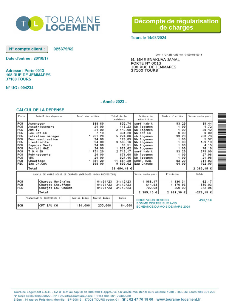 Regularisation de Charges | PDF