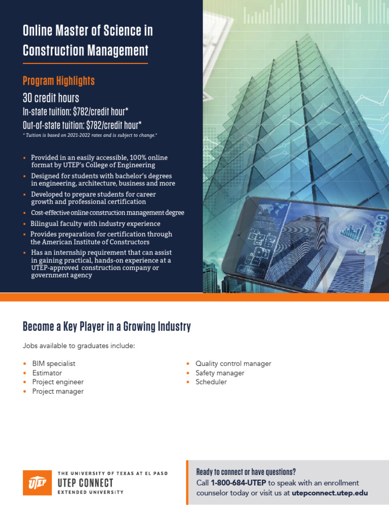 Ms Construction Management UTEP | PDF