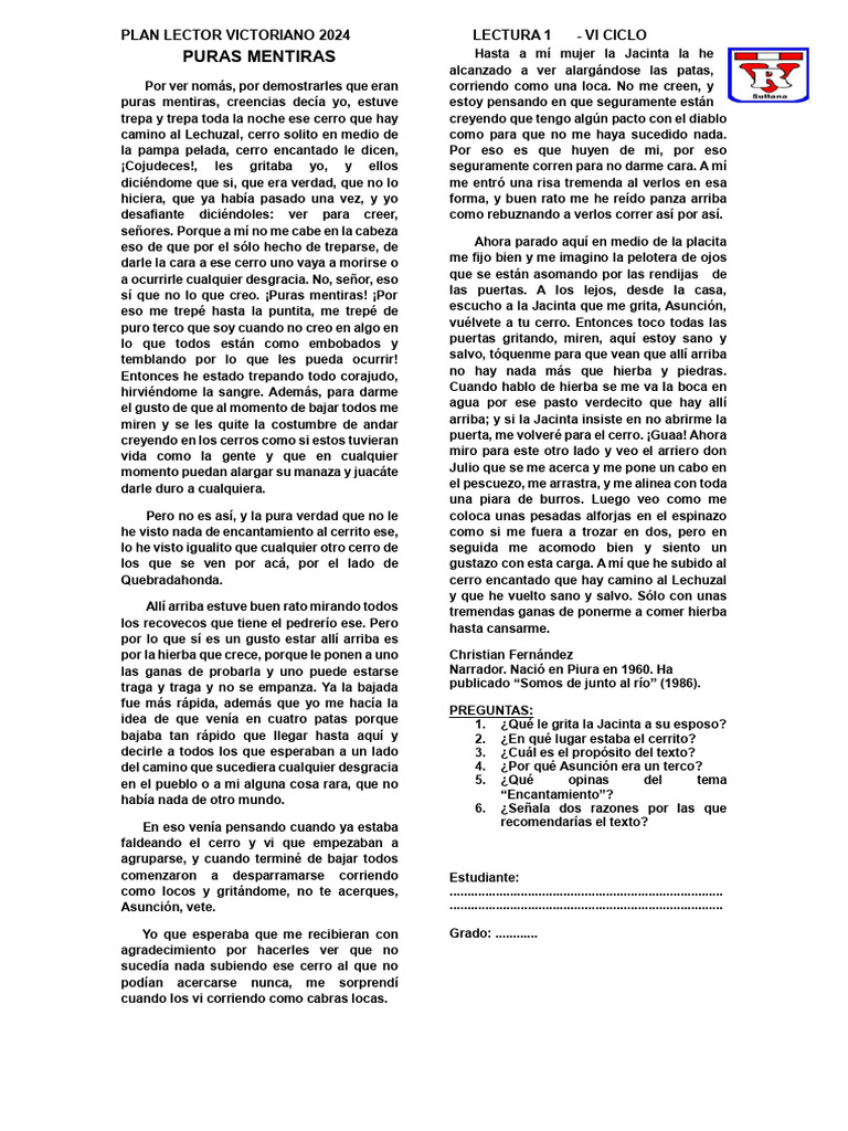 Lect 1 Puras Mentiras | PDF