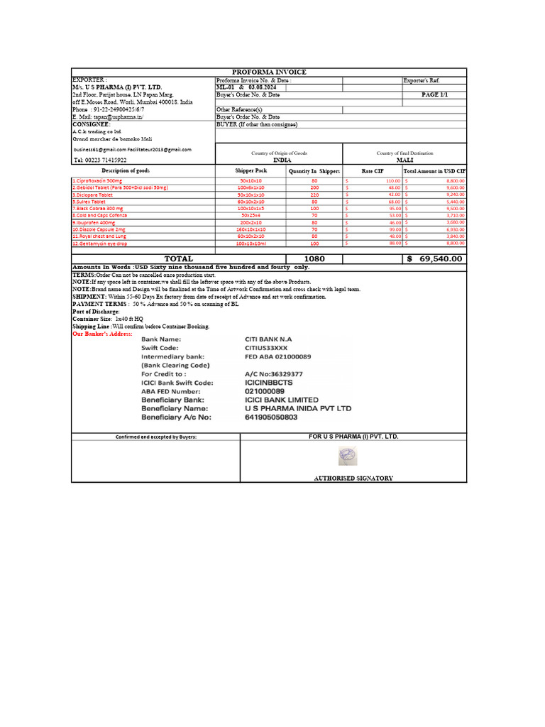 New Performa For ACK Trading | PDF