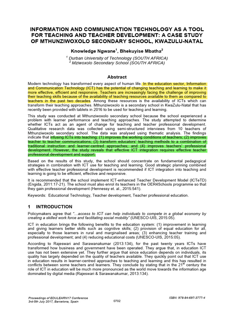 Information and Communication Technology | PDF