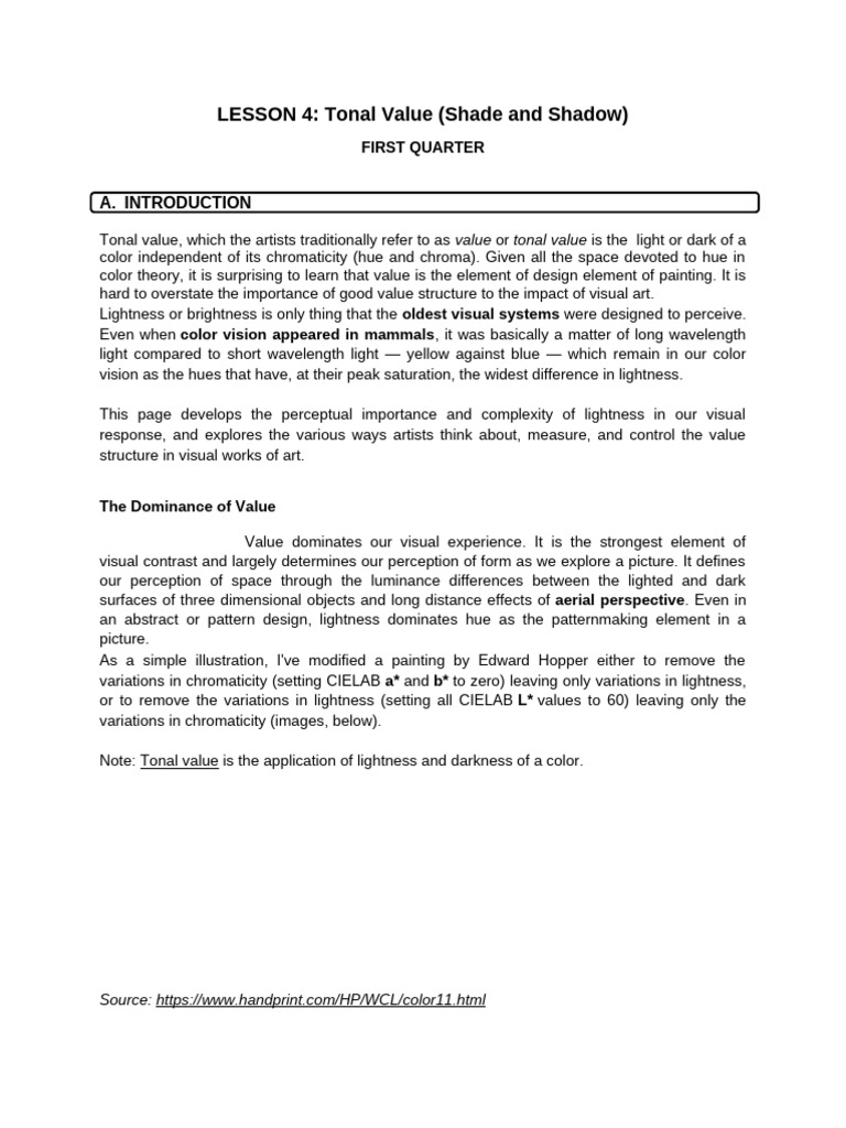 Tonal Value and Color Harmonies Concept Presentation | PDF