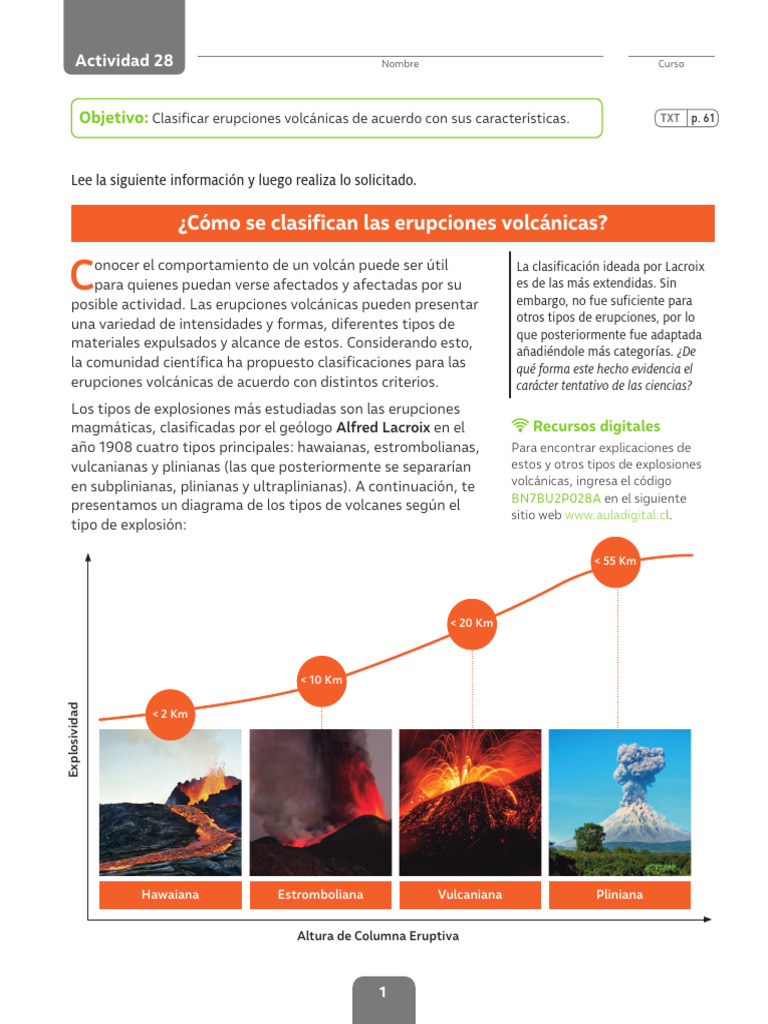 Clasificación de Erupciones Volcánicas | PDF | Volcán | Tipos de ...