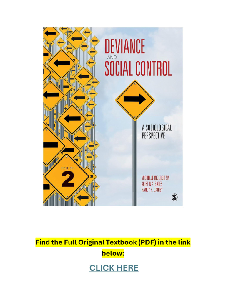 Deviance and Social Control A Sociological Perspective 2nd Edition PDF ...