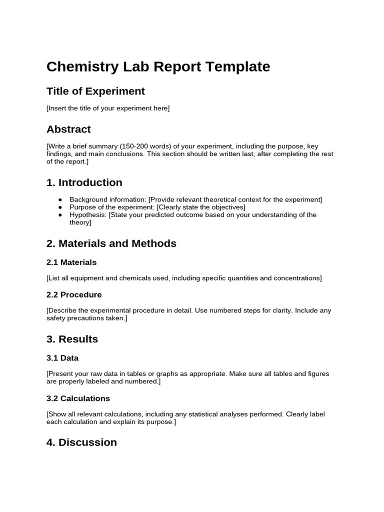 Chemistry Lab Report Template | PDF