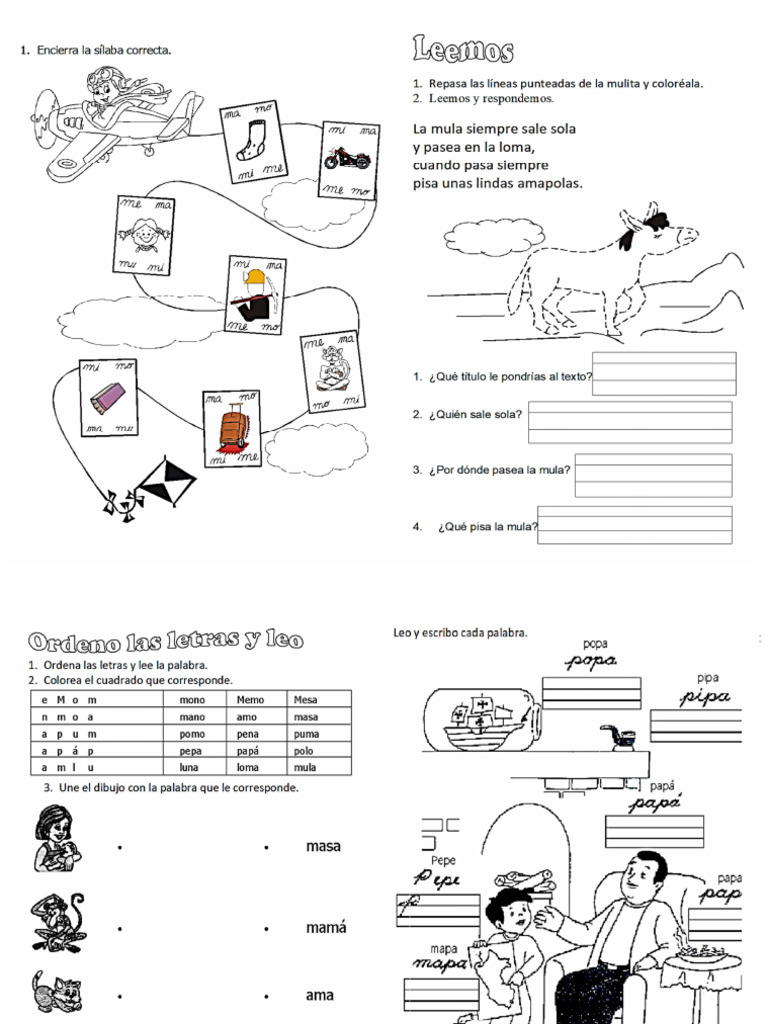 Silabas M y P | PDF