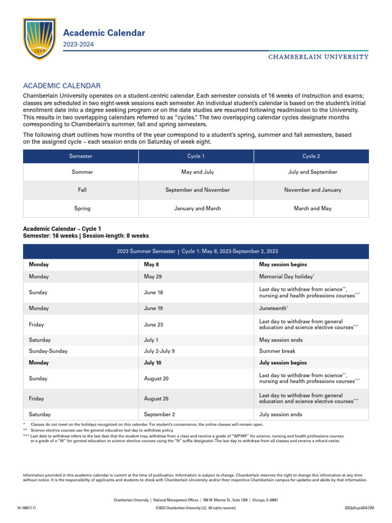 Academic Calendar 2023-2024 | PDF