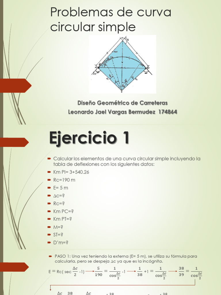 Problemas de Curva Circular Simple | PDF | Geometría | Geometría analítica