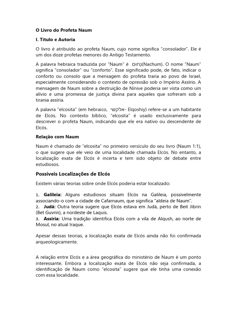 O Profeta Naum | PDF