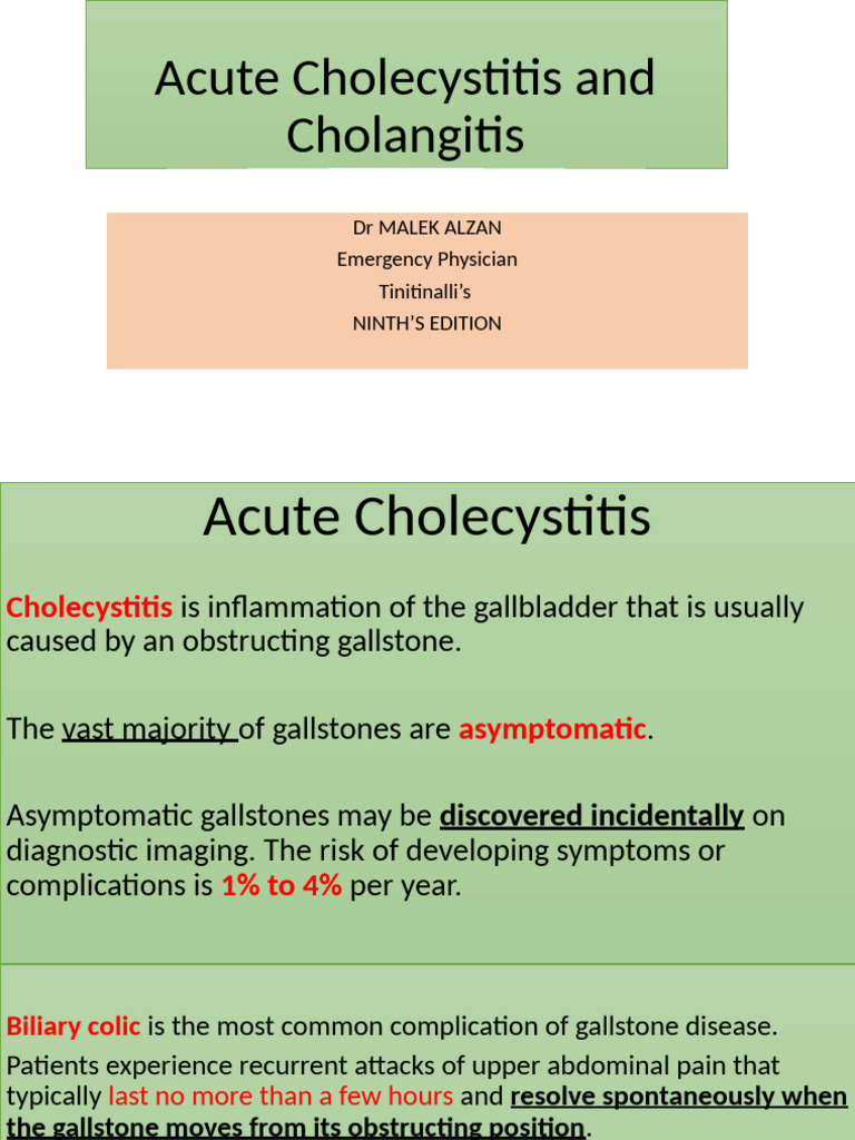Acute Cholcystis and Cholangitis | PDF