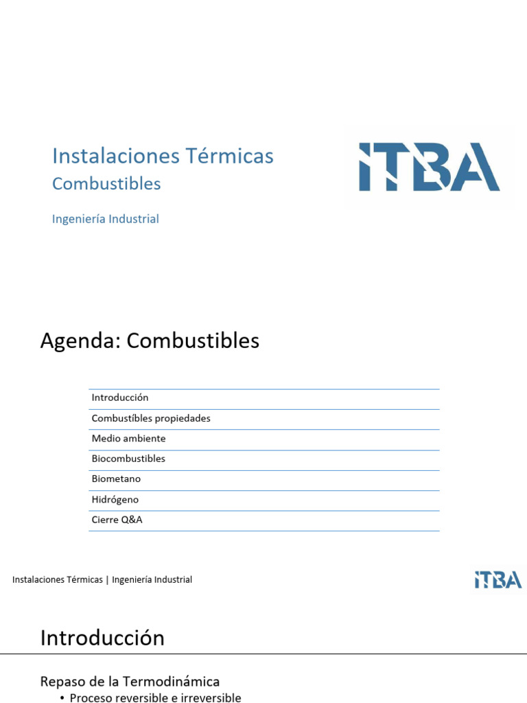 Instalaciones Térmicas - ITBA - Combustíbles 2024 | PDF