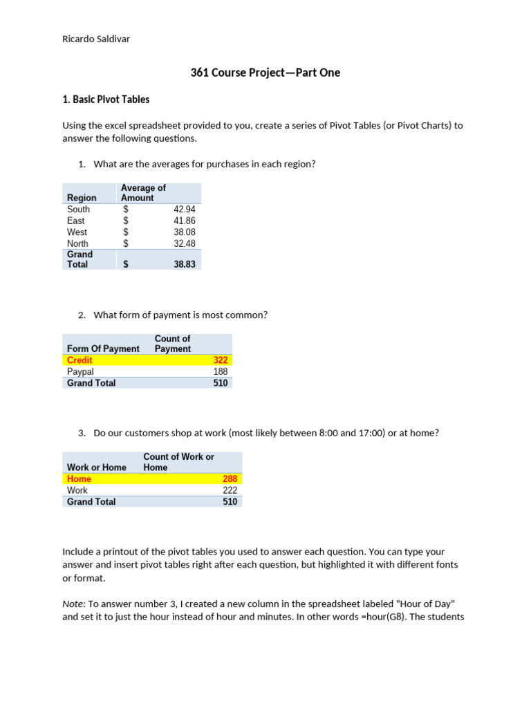 361 Course Project Part 1-1 | PDF