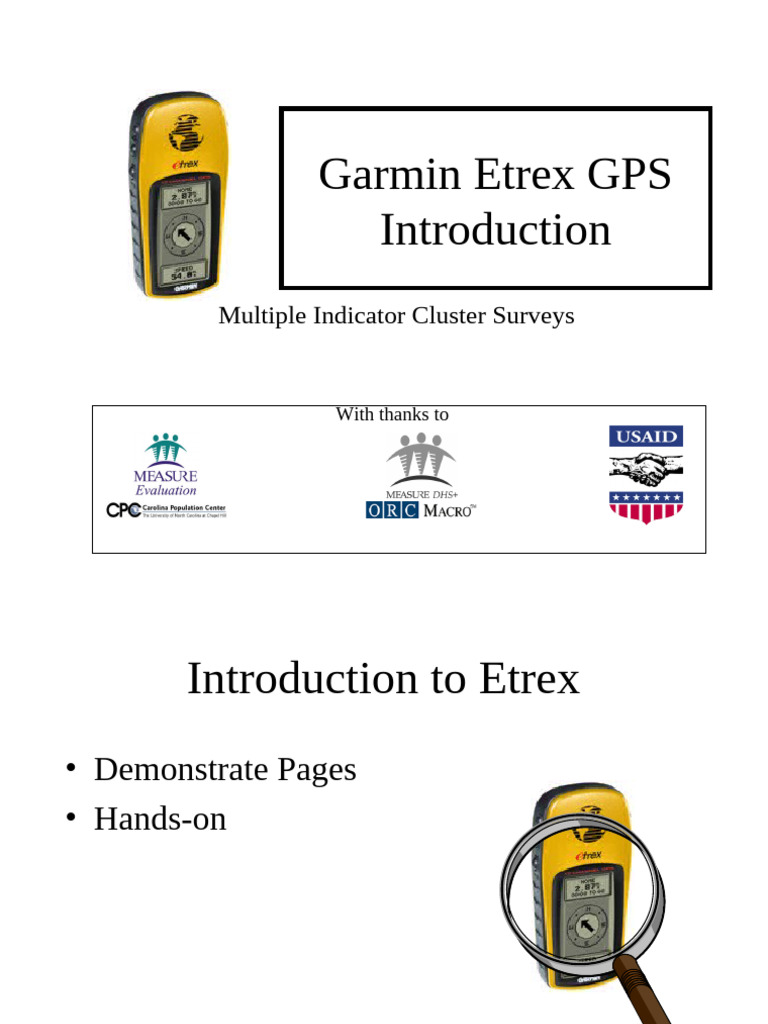 Garmin Etrex GPS: Multiple Indicator Cluster Surveys | PDF