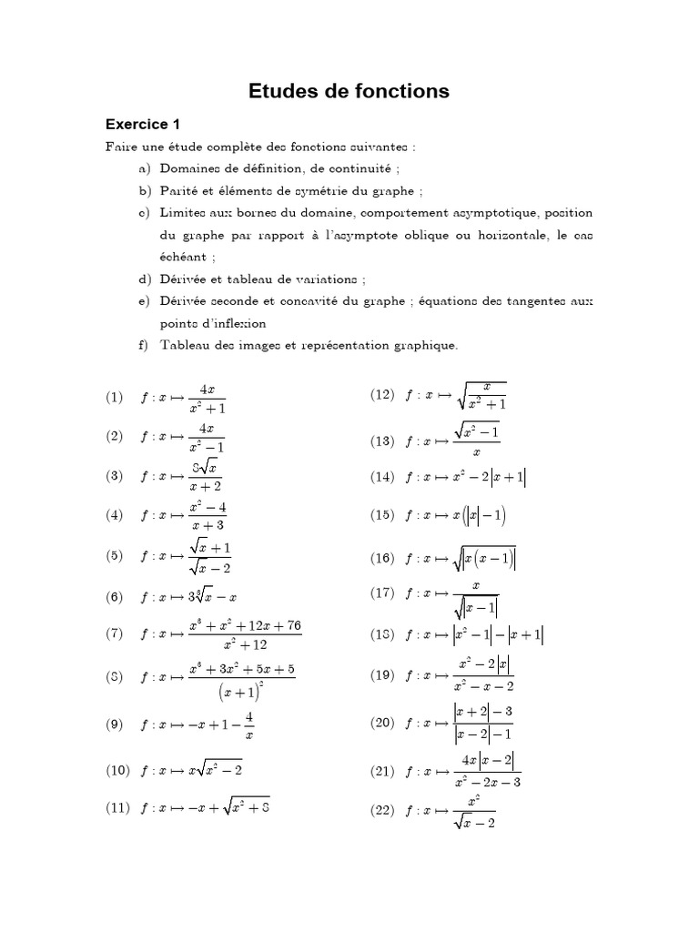 Etudes Fonctions | PDF