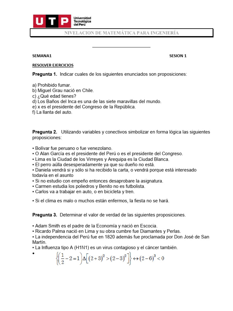Ejercicios S01.s1 - Nive ING | PDF