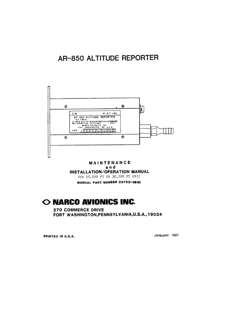Narco AR850 25Pin-Manual | PDF
