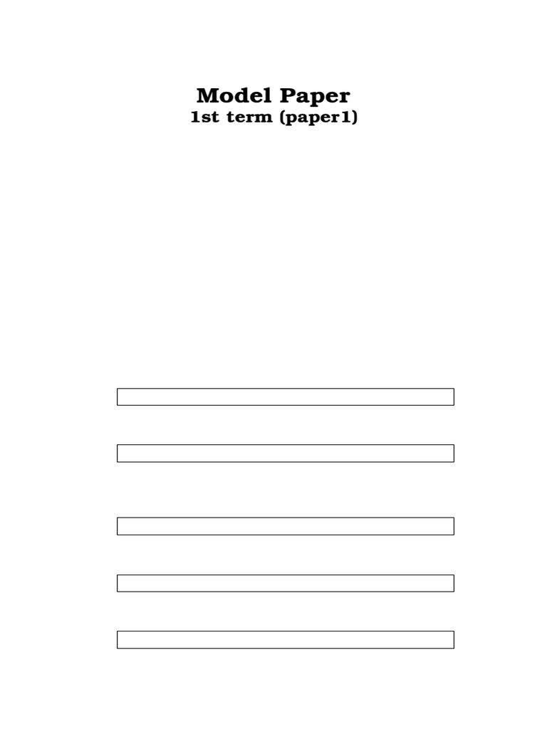 Mount Hill Social Studies Model Papers 5 | PDF