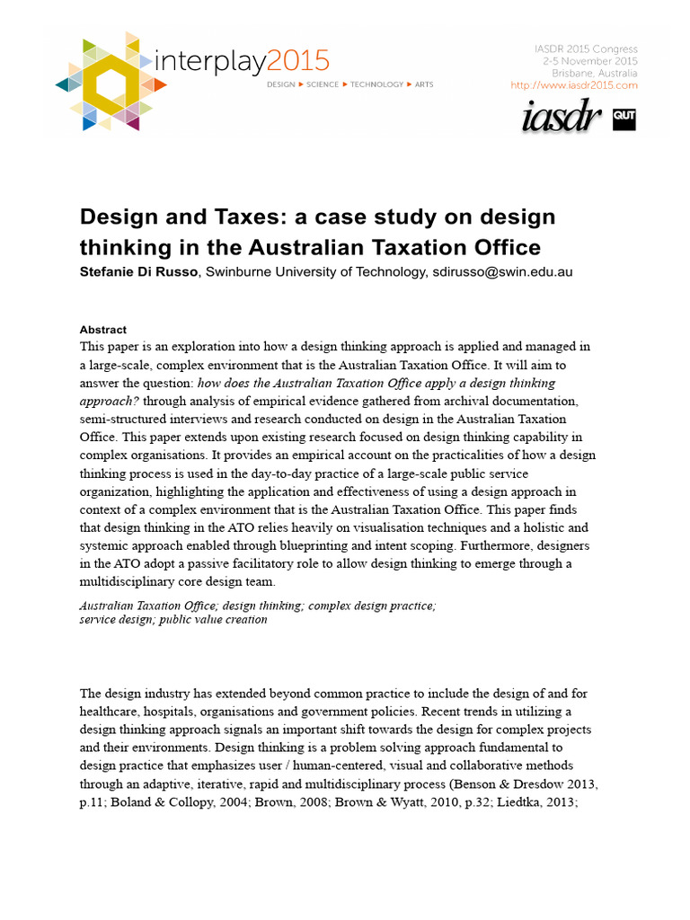 Design and Taxes A Case Study On Design | PDF