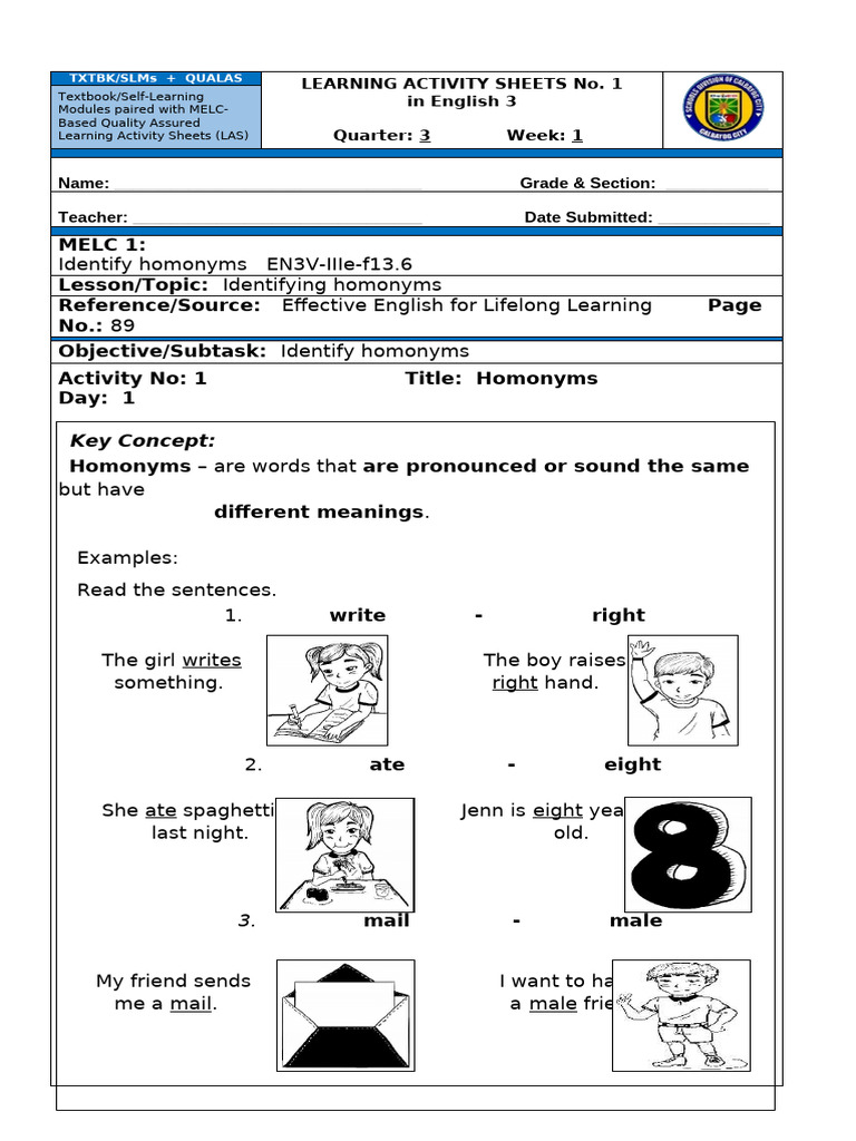 ENGLISH 3 LAS Q3 Week 1 | PDF