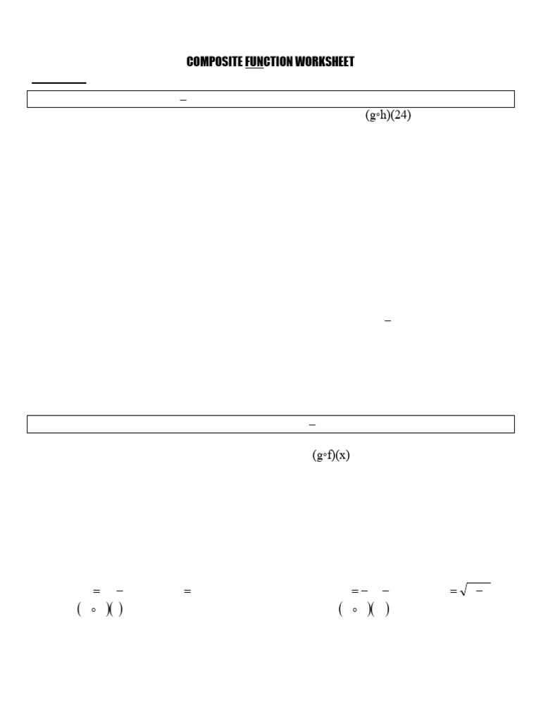 Composite Function Worksheet-STEM | PDF