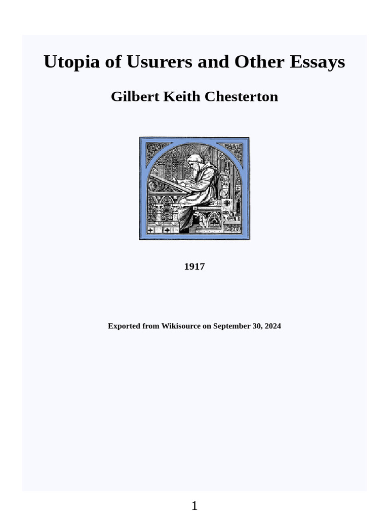 Utopia of Usurers and Other Essays | PDF