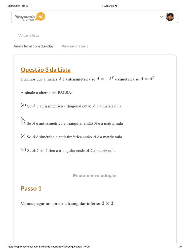 Questão 4 Algebra | PDF