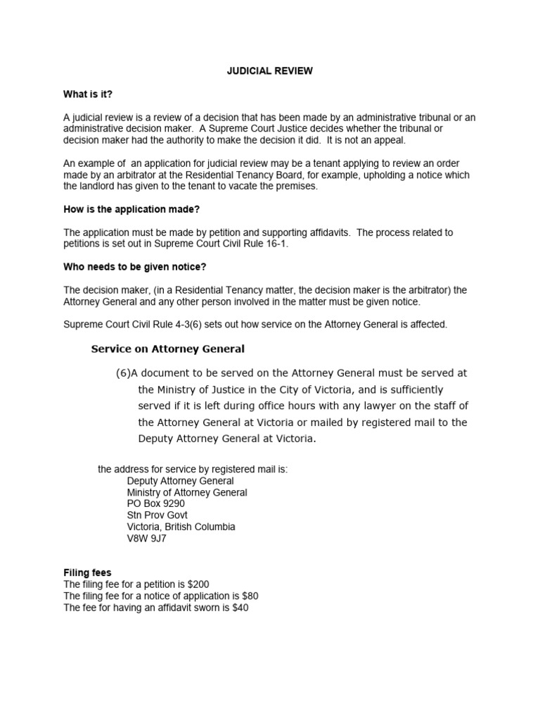 Judicial Review Package | PDF