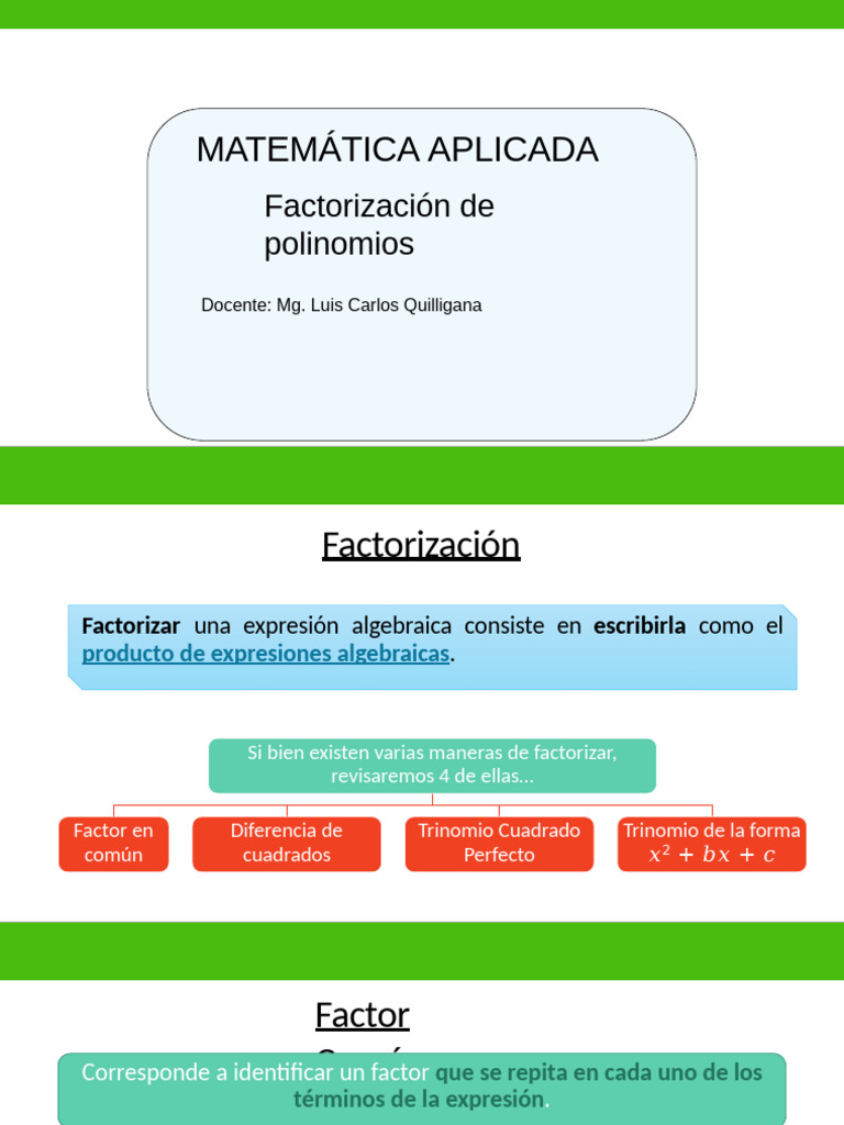 Semana 3. Factorización de Polinomios | PDF