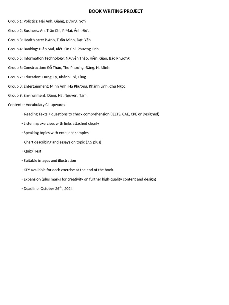 Book Writing Project | PDF