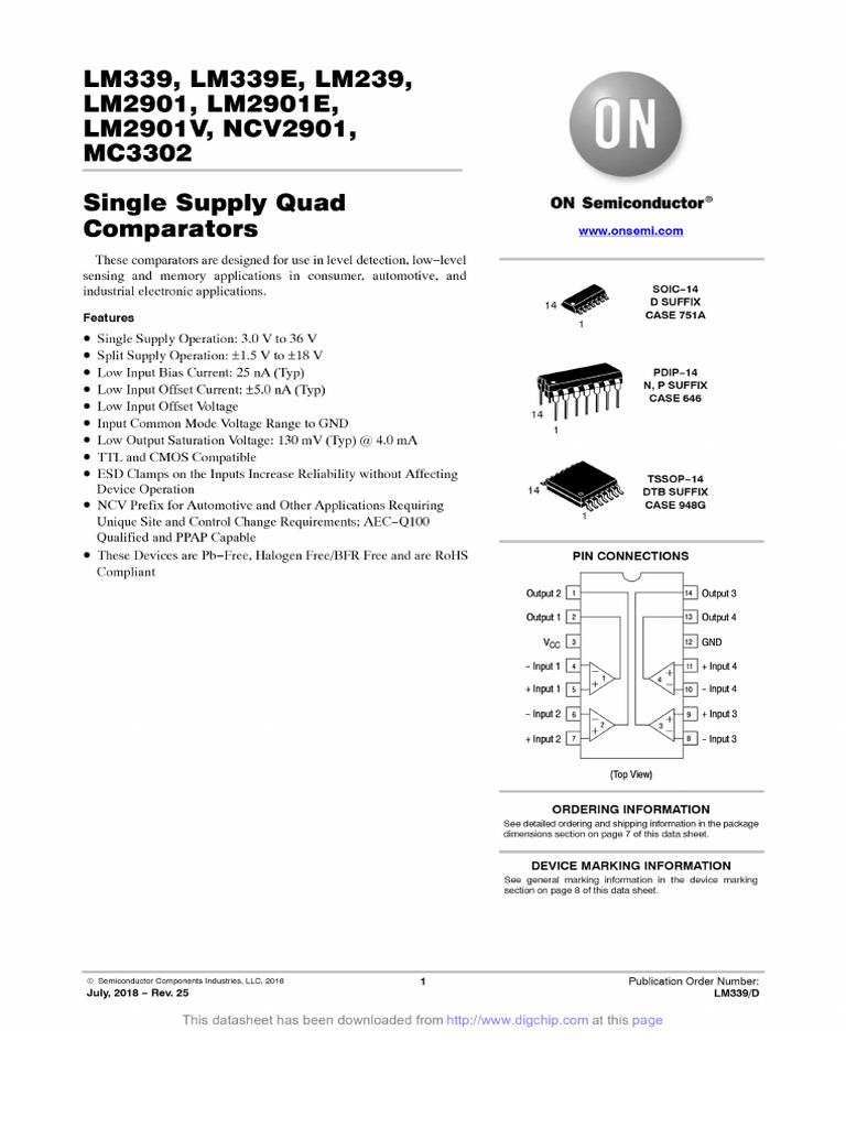 Datasheet Del Componente lm339 | PDF