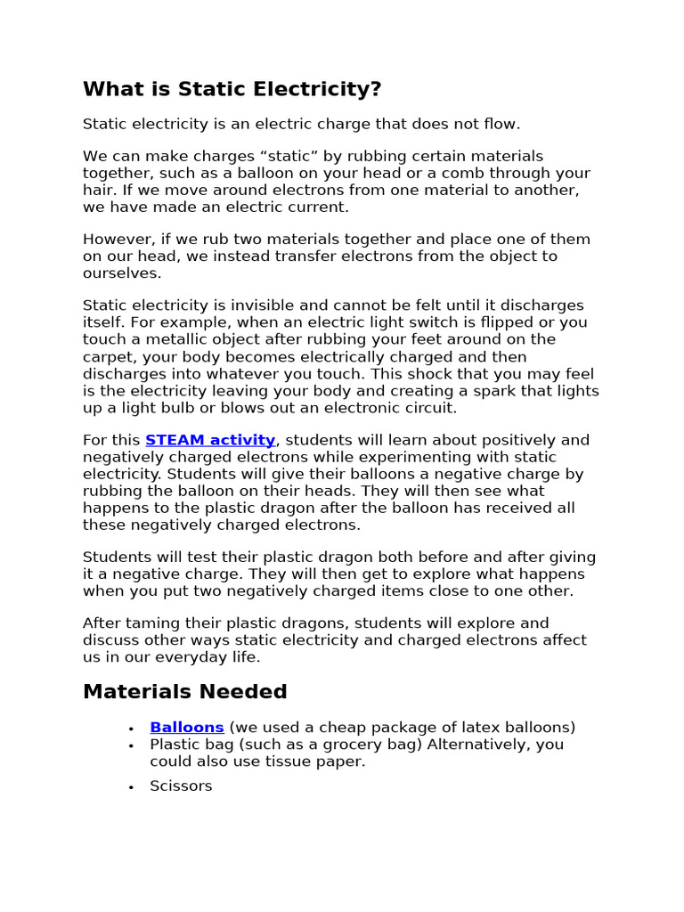 What Is Static Electricity | PDF