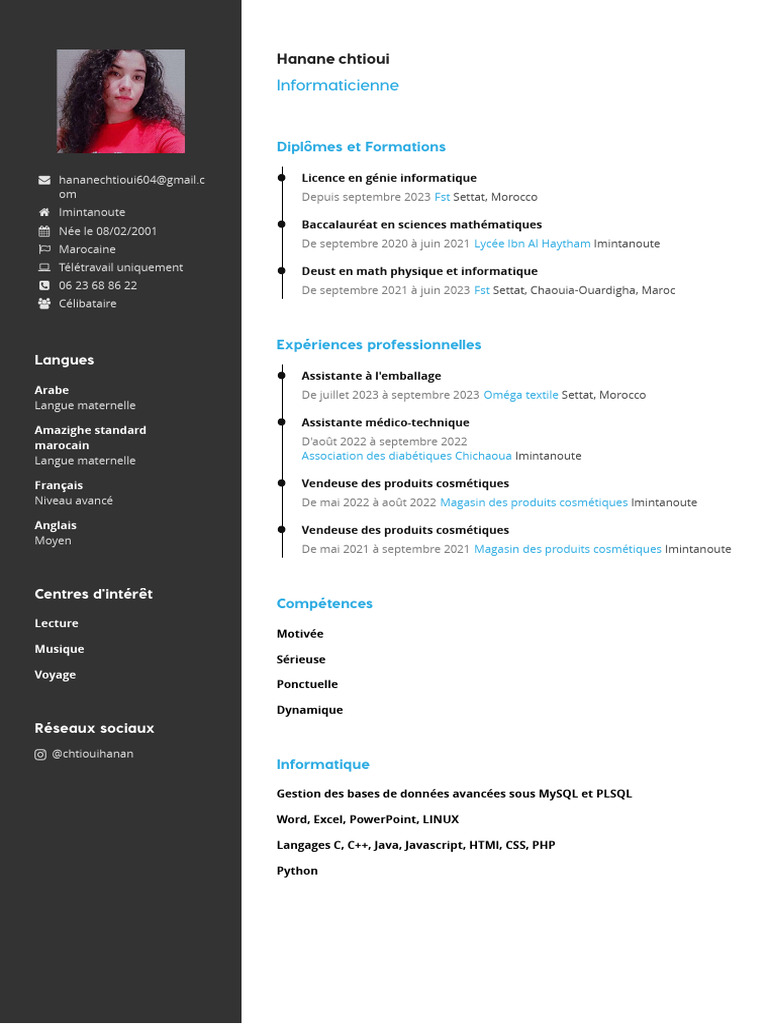 CV 2024-02-02 Hanane Chtioui | PDF