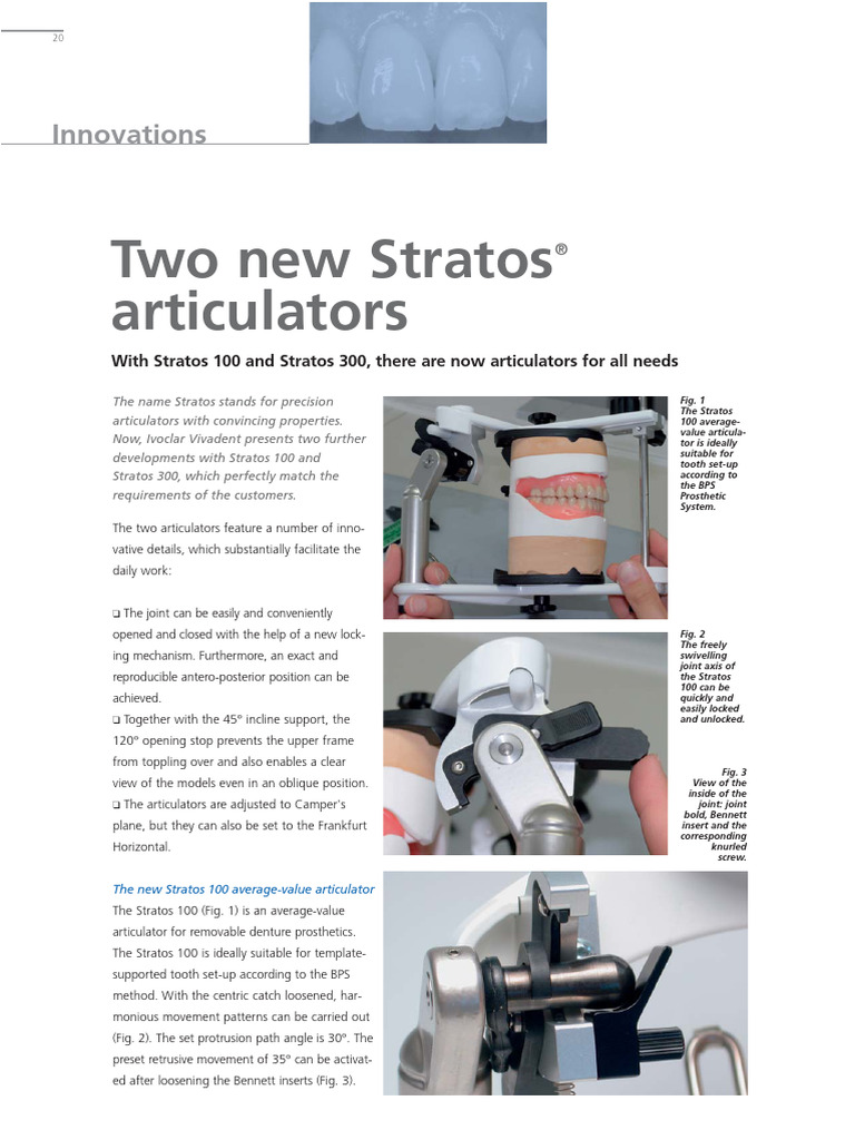 Two New Stratos Articulators: Innovations | PDF