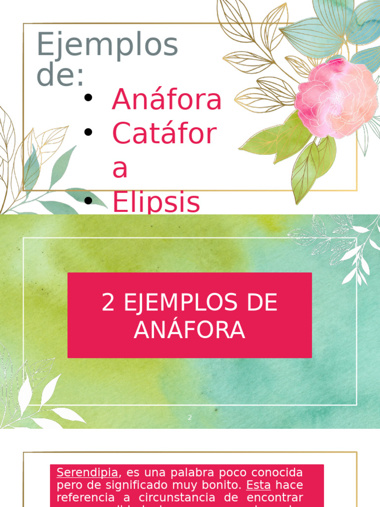 Ejemplos de Anafora Catafora y Elipsis | PDF