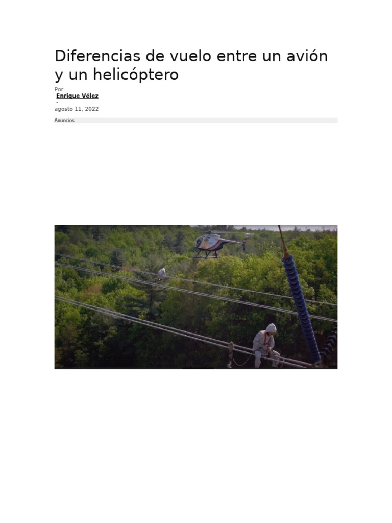 Diferencias de Vuelo Entre Un Avión y Un Helicóptero | PDF