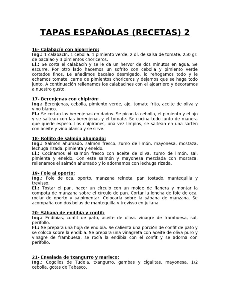 Tapas Españolas 2 | PDF