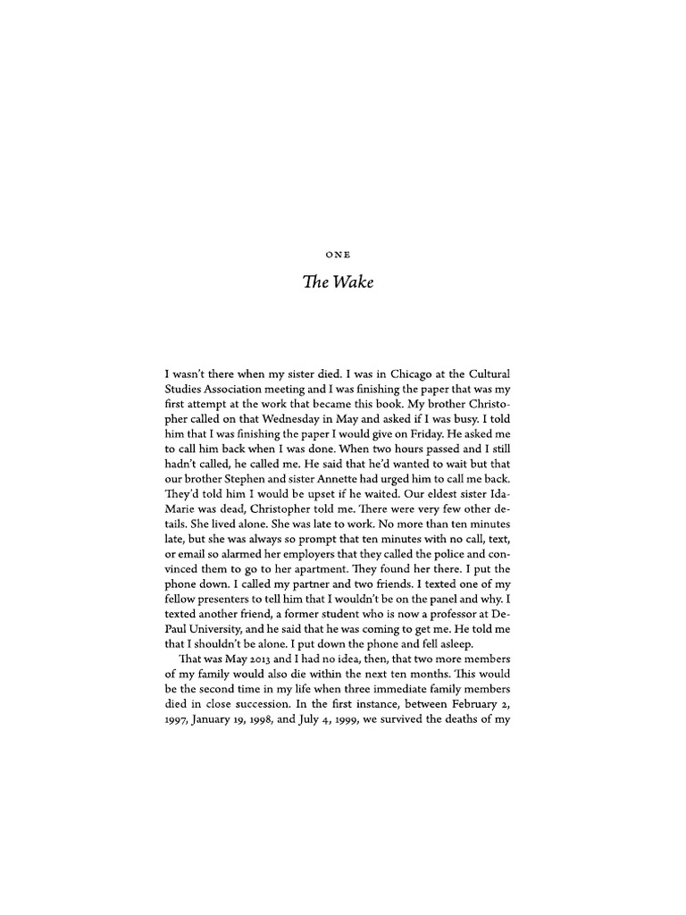 The Wake - Christina Sharp. Cap 1 | PDF
