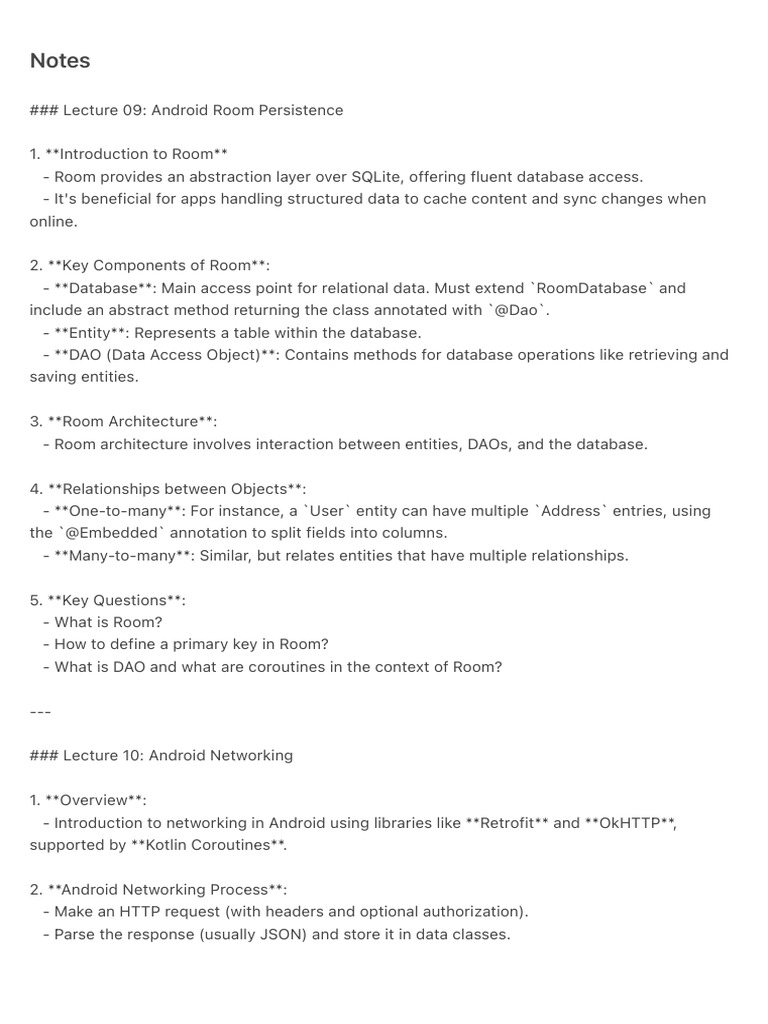 Mobile App Dev Course Notes | PDF