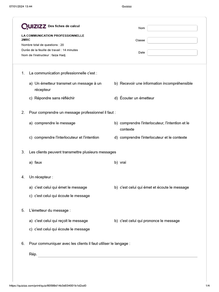 La Communication Professionnelle 2MRC | PDF