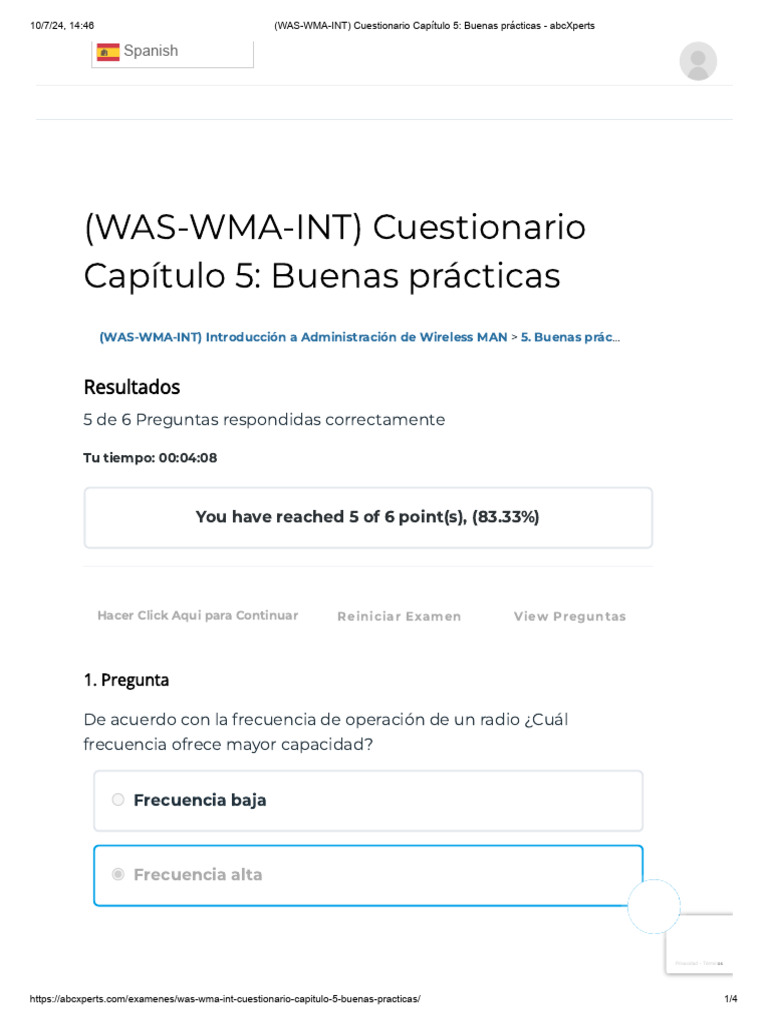 (WAS-WMA-INT) Cuestionario Capítulo 5 - Buenas Prácticas - Abcxperts ...