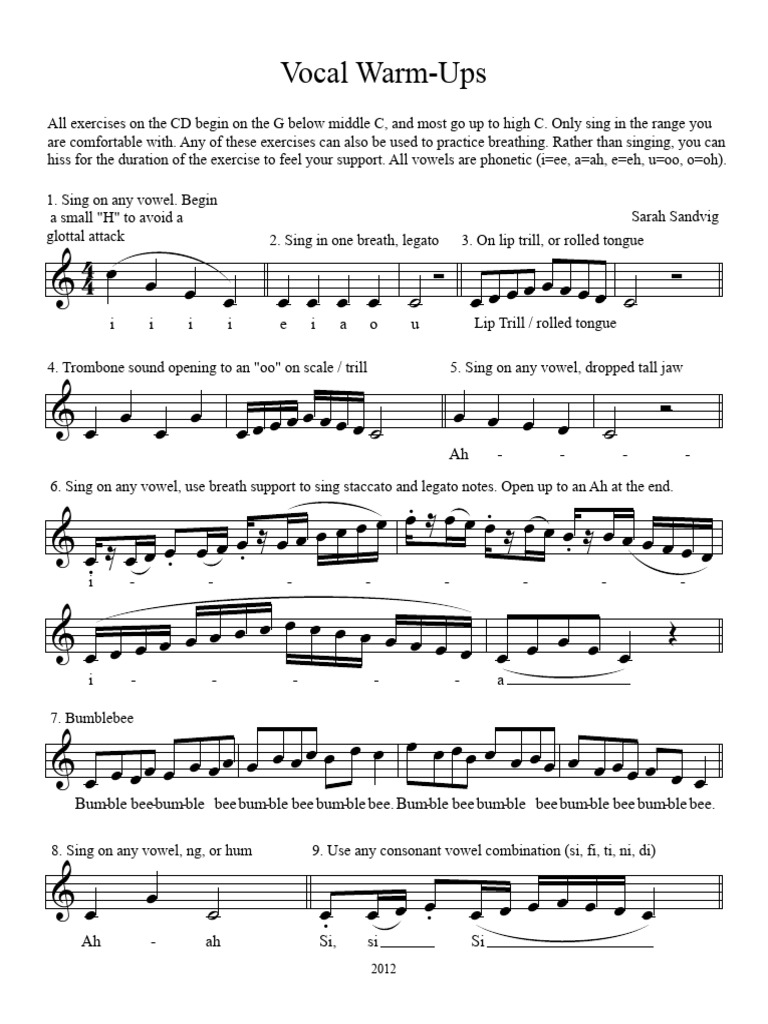 Vocal Warm-Ups S Singing | PDF | Bumblebee | Phonetics