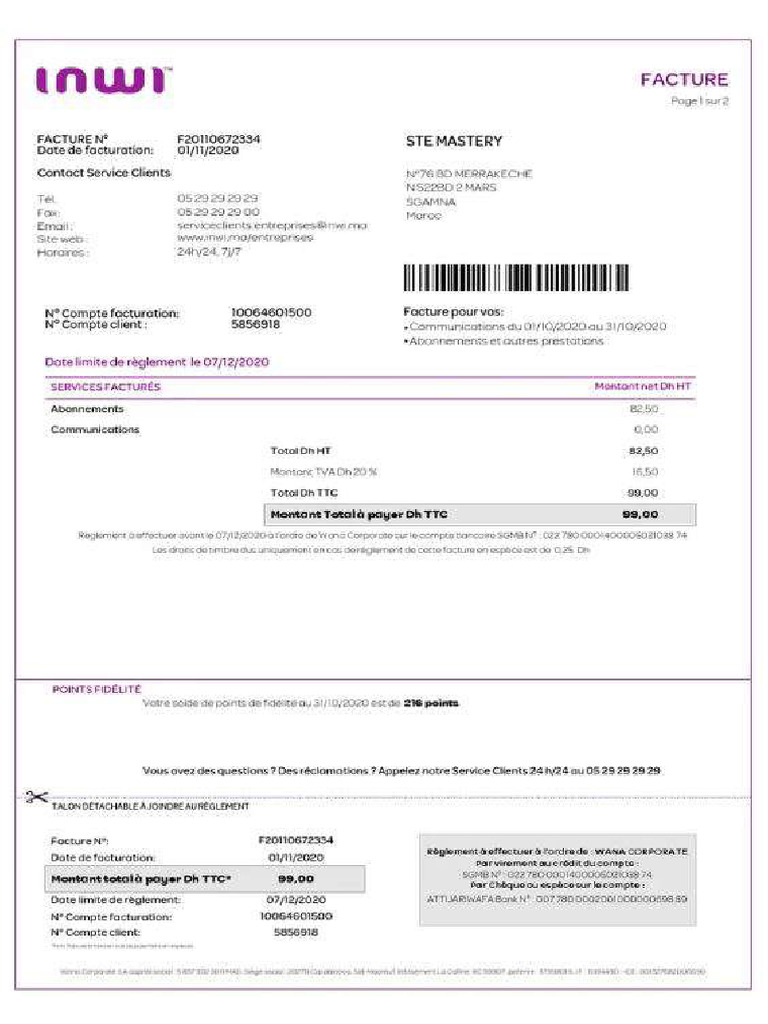 Facture Inwi | PDF