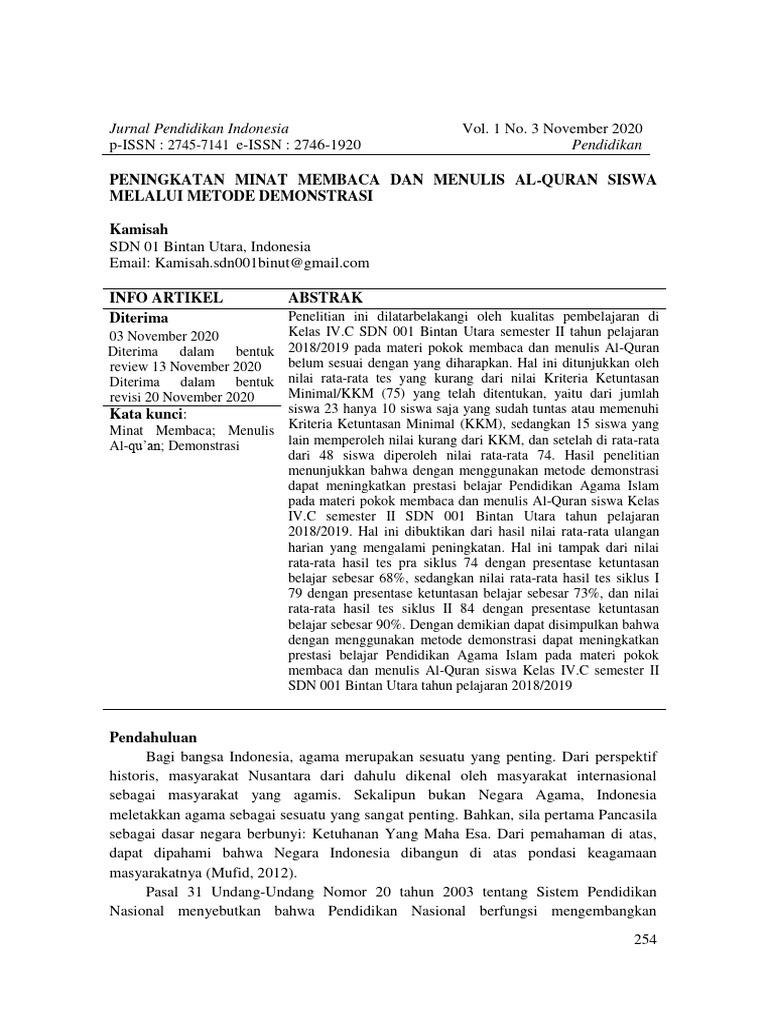 Peningkatan Minat Membaca Dan Menulis Al Bcd2b302 | PDF