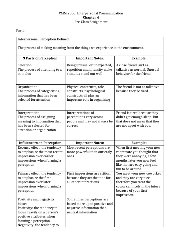 Chapter 4 - Perception & Attribution | PDF